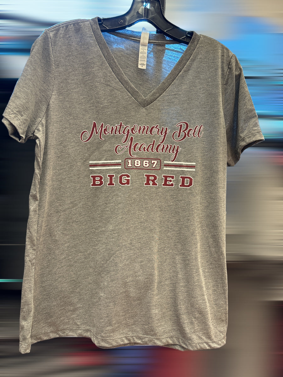 Bella Canvas Gray V-Neck MBA Est 1867 T-Shirt – MBA Big Red Store