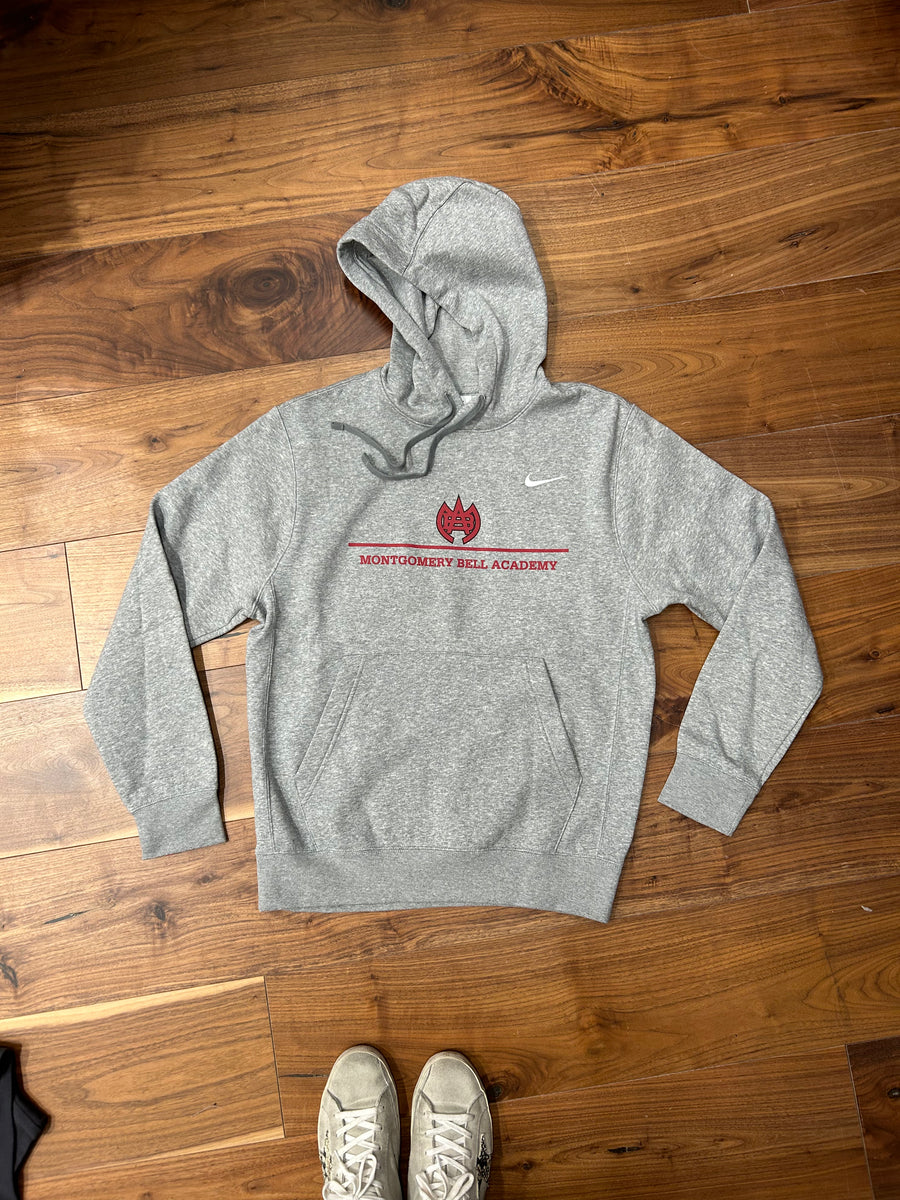 Nike Gray Hooded Sweatshirt with Small Cardinal Gothic Waffle – MBA Big Red Store