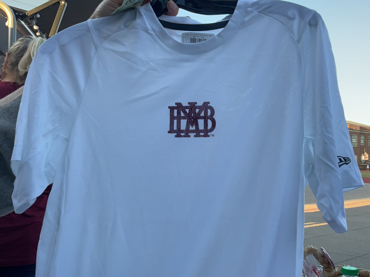 New Era White Performance T-Shirt with Small Centered Cardinal Waffle ...