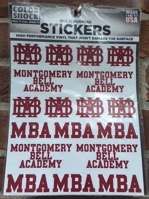 MBA Sticker Sheet with varied logos – MBA Big Red Store