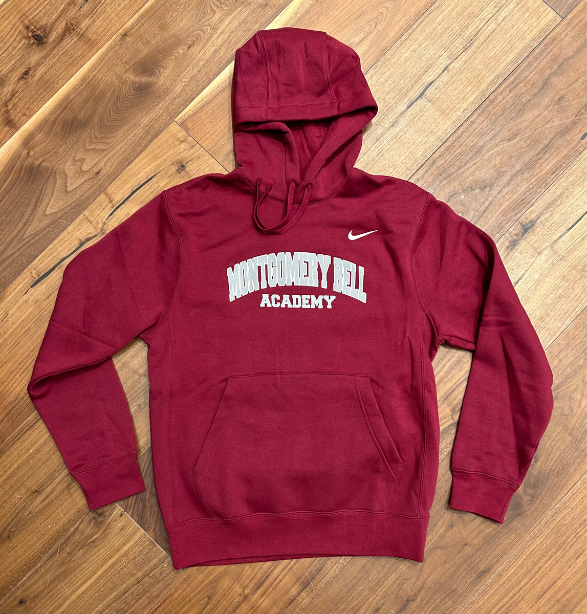 Nike Cardinal Hooded Sweatshirt with Gray Montgomery Bell Academy Arch ...