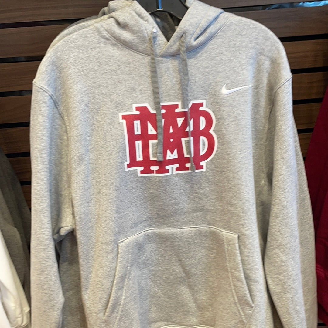 Nike Gray Hooded Sweatshirt with Cardinal Waffle Outlined in White ...